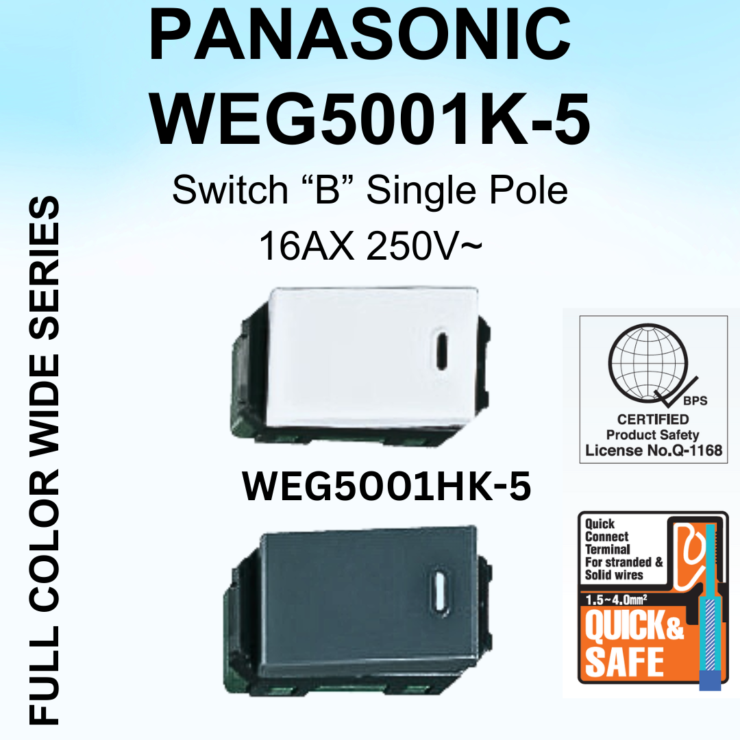 PANASONIC - WIDE SERIES - Switch "B" Single Pole - WEG5001 - Ecoson ...