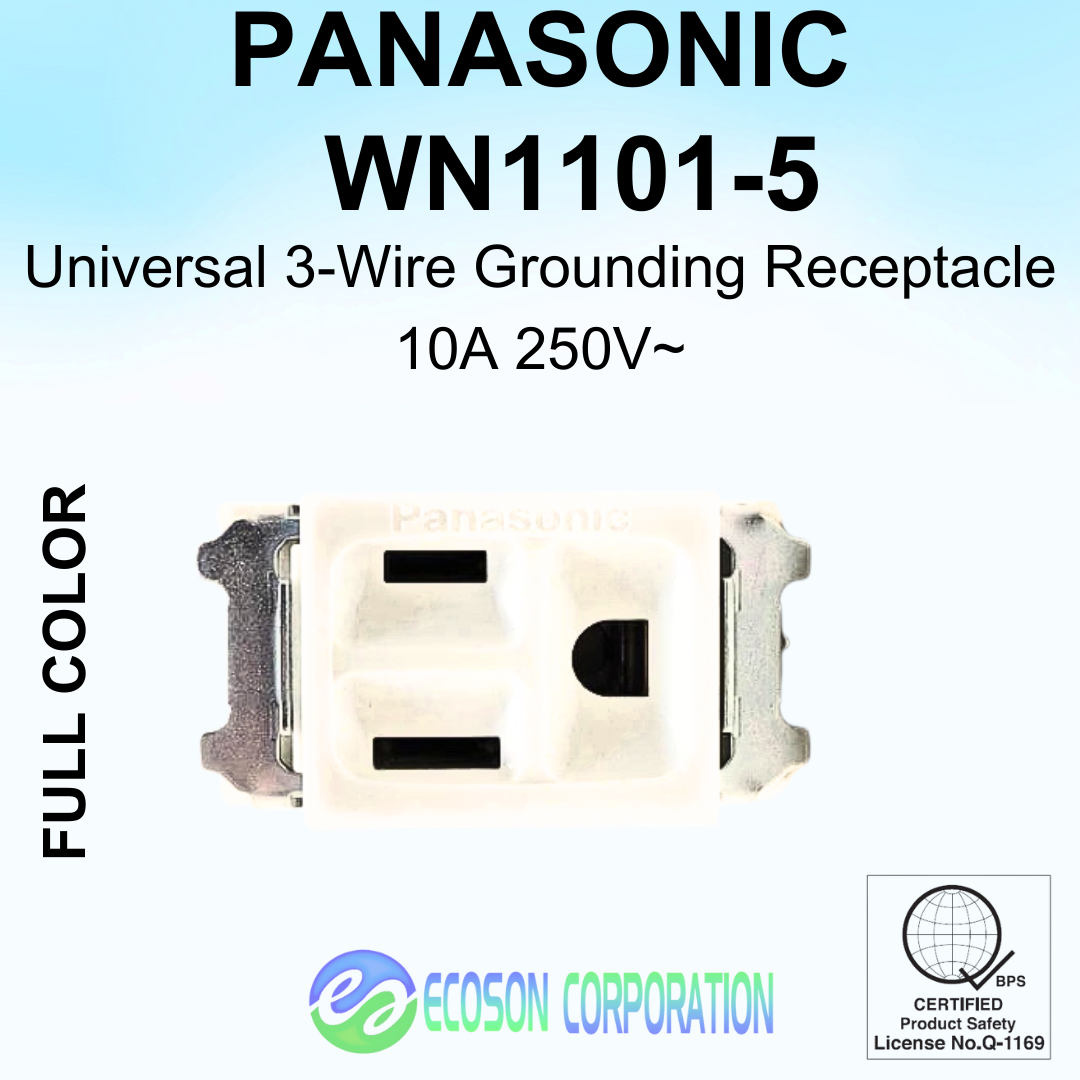 PANASONIC - FULL COLOR - Universal 3-Wire Grounding Receptacle - WN1101 ...